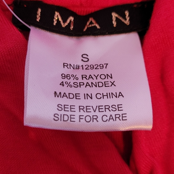 IMAN | Dresses | Iman Long Sleeve Red Dress | Poshmark